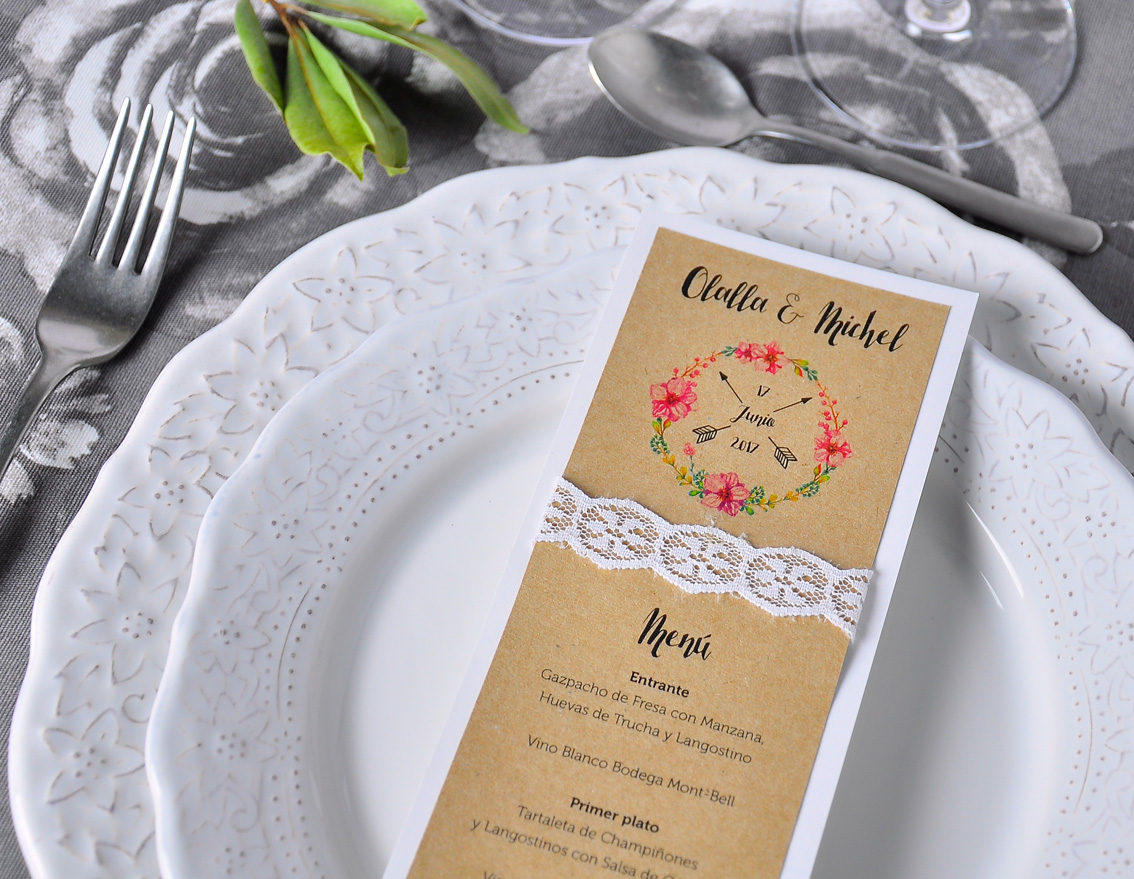 Menú de boda | Nuestra wedding cool - desde 1,35€
